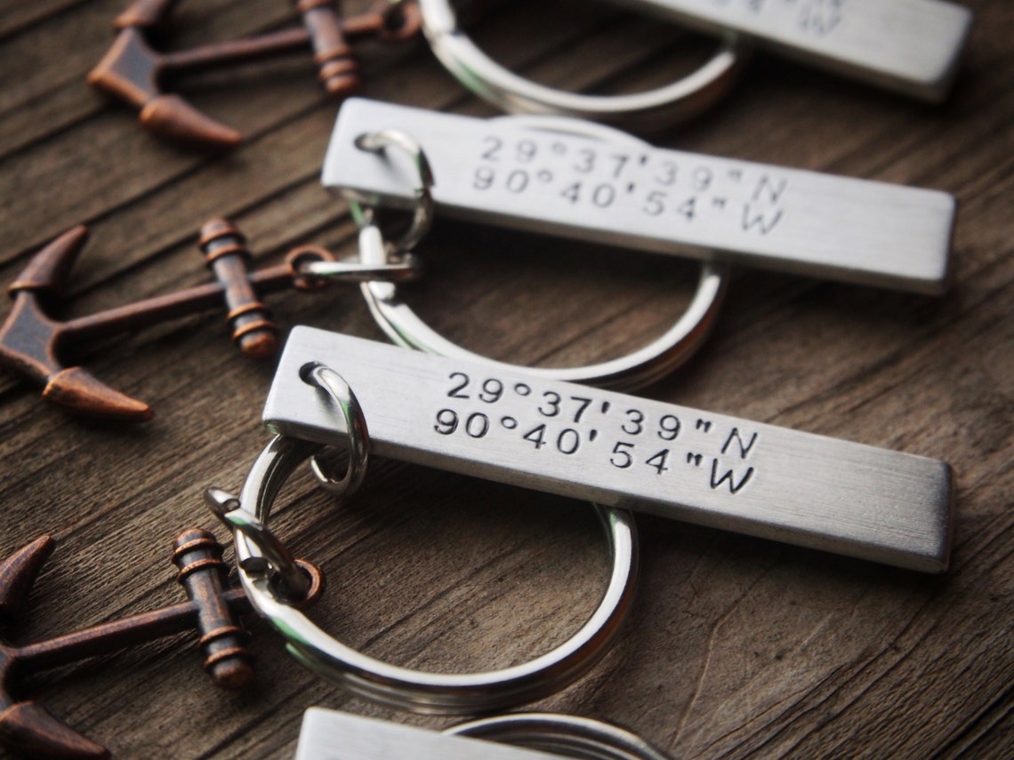 Team Member Coordinate Keychain for Family Members, Coordinate Key ...