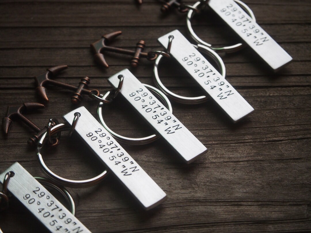 Team Member Coordinate Keychain for Family Members, Coordinate Key ...