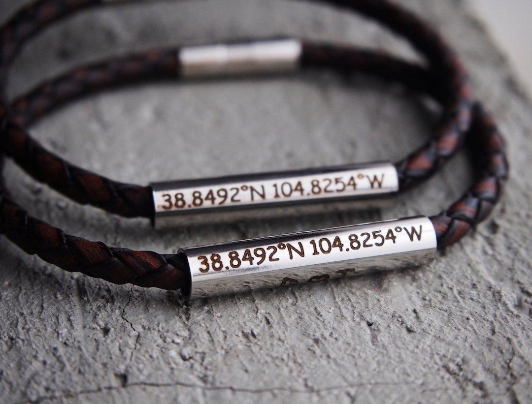 Custom Coordinates Bracelets, Couples Coordinates Bracelets ...