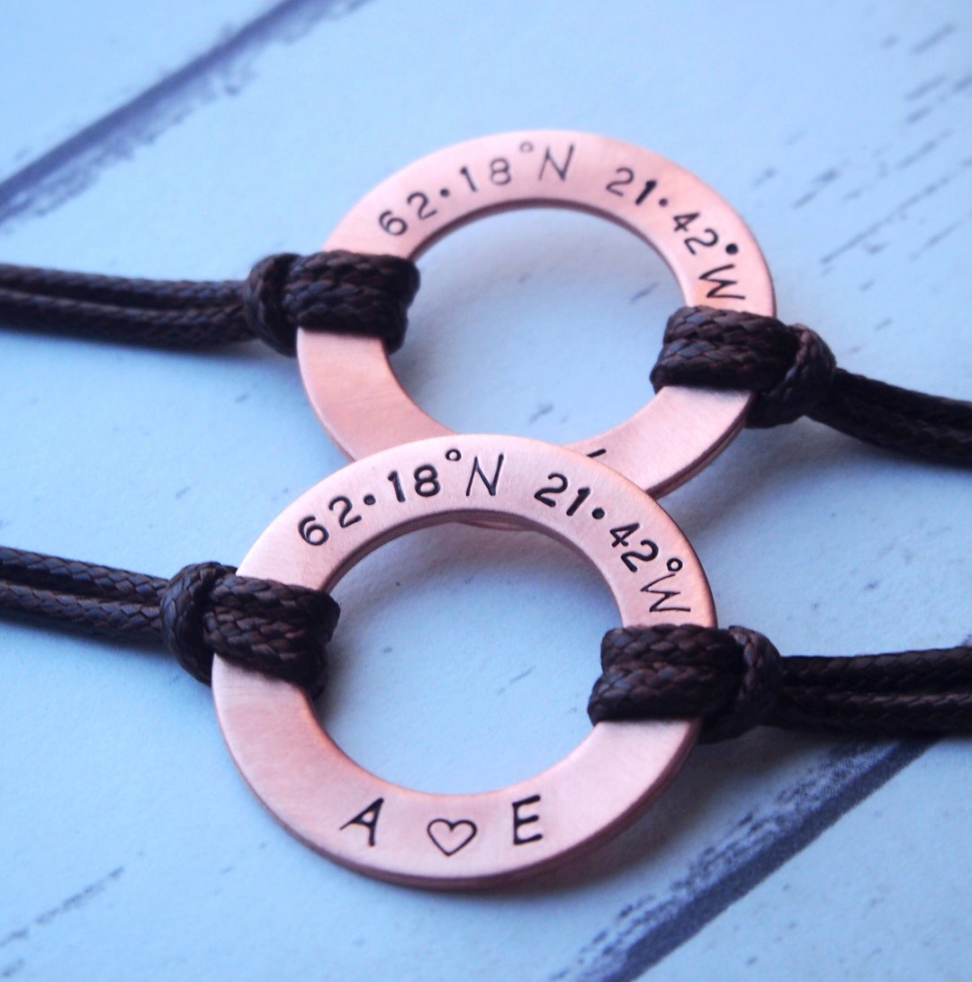 Coordinate Bracelets, Couples Coordinates Bracelets, Couples Gifts ...