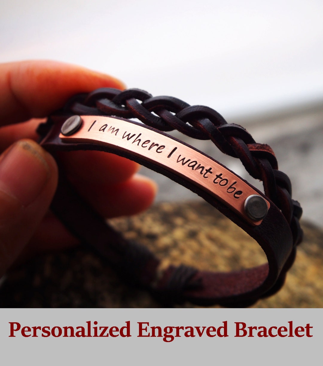 Personalized Jewelry for Men, Personalized Gift for Men, Braided Real ...