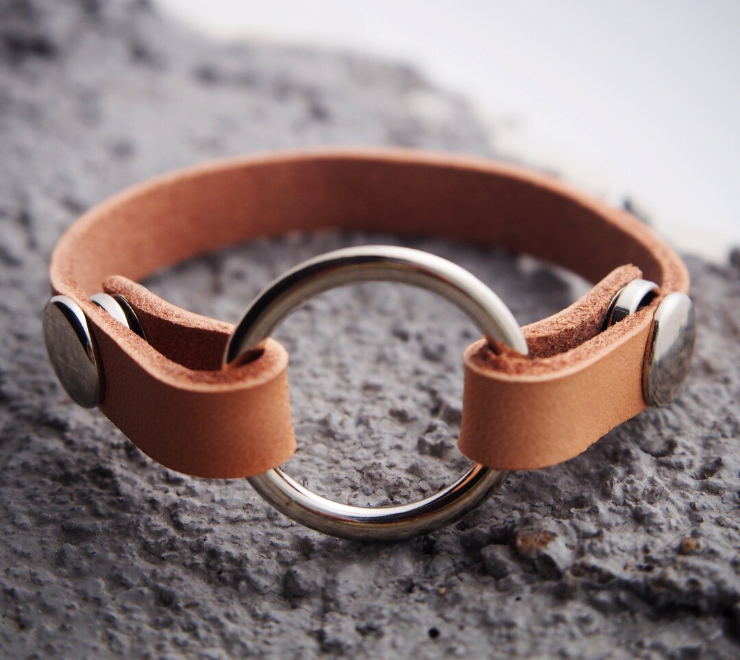 6.5" Handmade Real Leather O Ring Bracelet, Replacement O Ring Bracelet ...