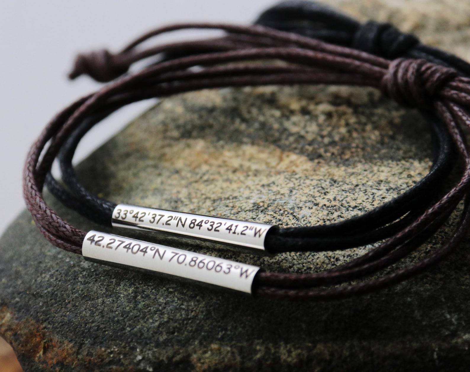 Custom Engraved Bracelet, Custom Engraving Coordinate Bracelet, Mens ...
