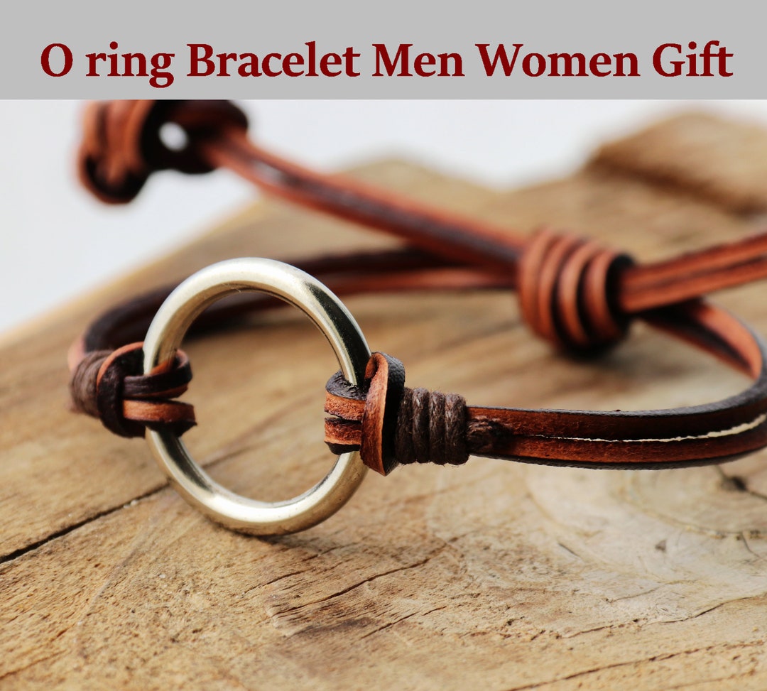 Leather Women Bracelet, Thin Bracelet Leather, O Ring Bracelet Widow ...