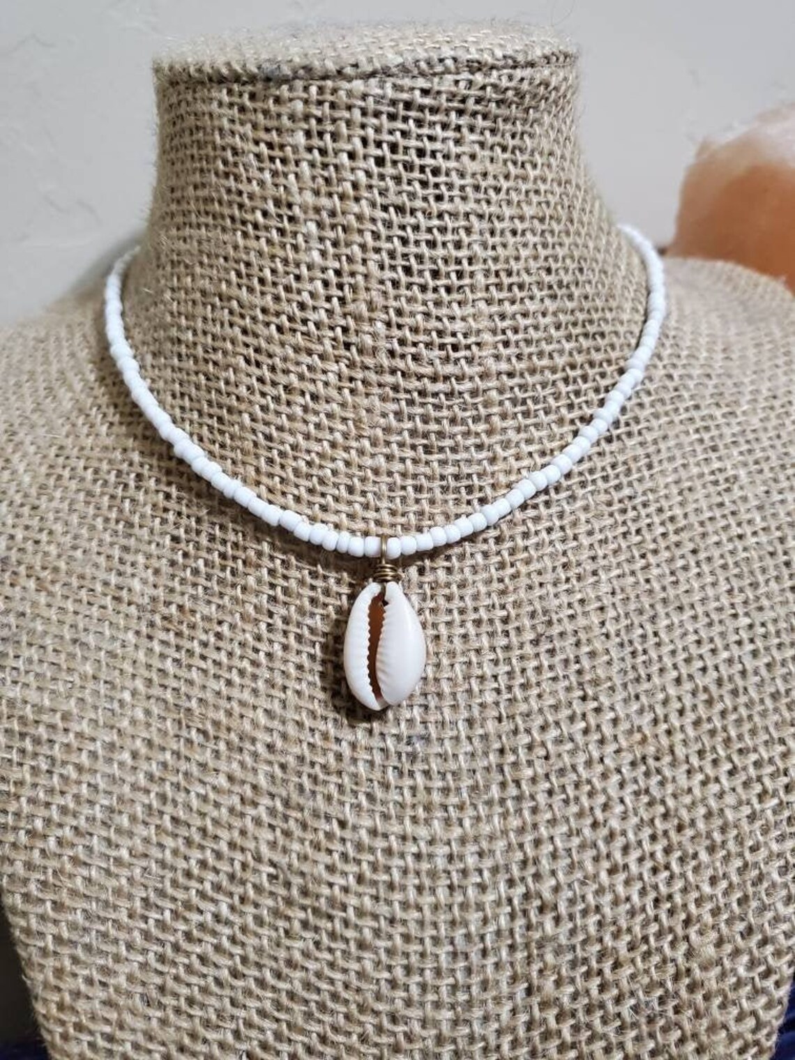 Cowrie Shell Seed Bead Choker Necklace Etsy