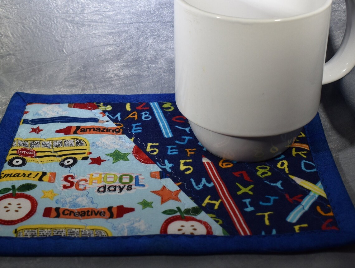 Teacher Mug Rug Washable Candle Rug Quilted Table Topper - Etsy