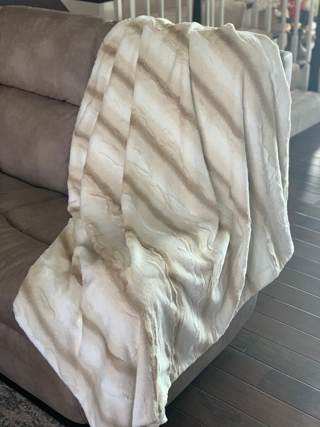 Handmade Minky Blanket: Angora Biscotti Luxe Cuddle, Double Sided - Etsy