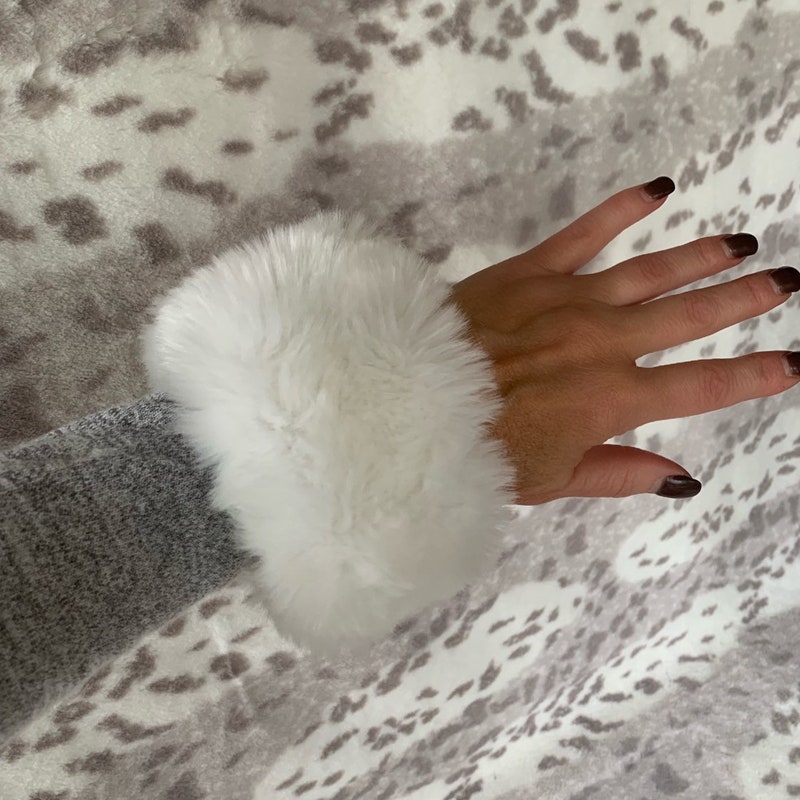 Fur Cuffed White Dress - Etsy
