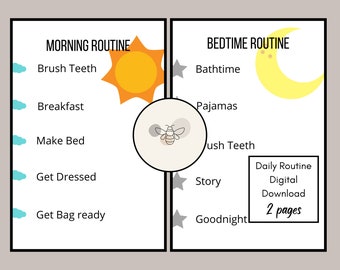 Editable Printable Morning Jobs Custom Chore Chart Customizable Routine ...