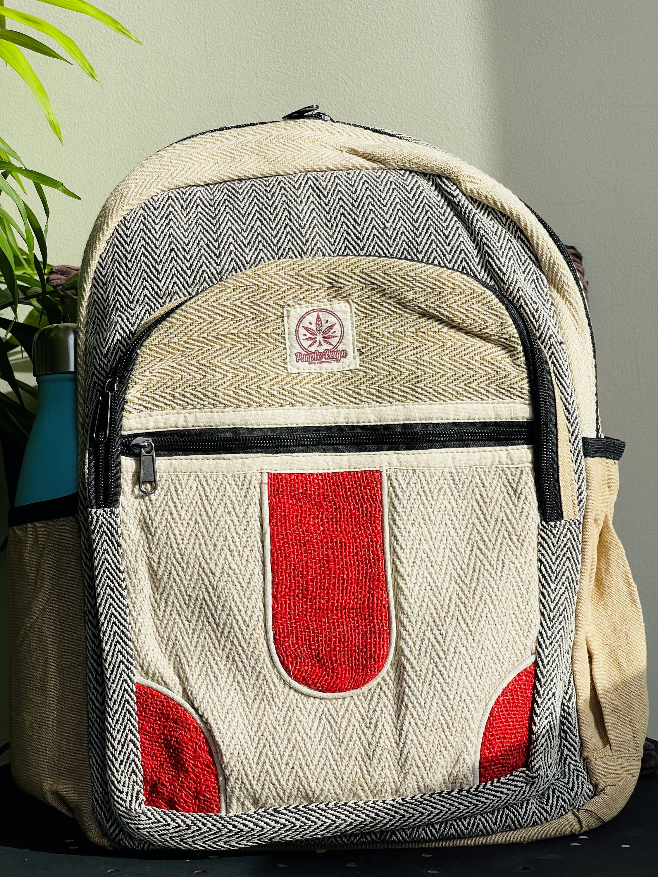 Large Himalayan Hemp Backpack With Laptop Pocket — Handmade in Nepal ...