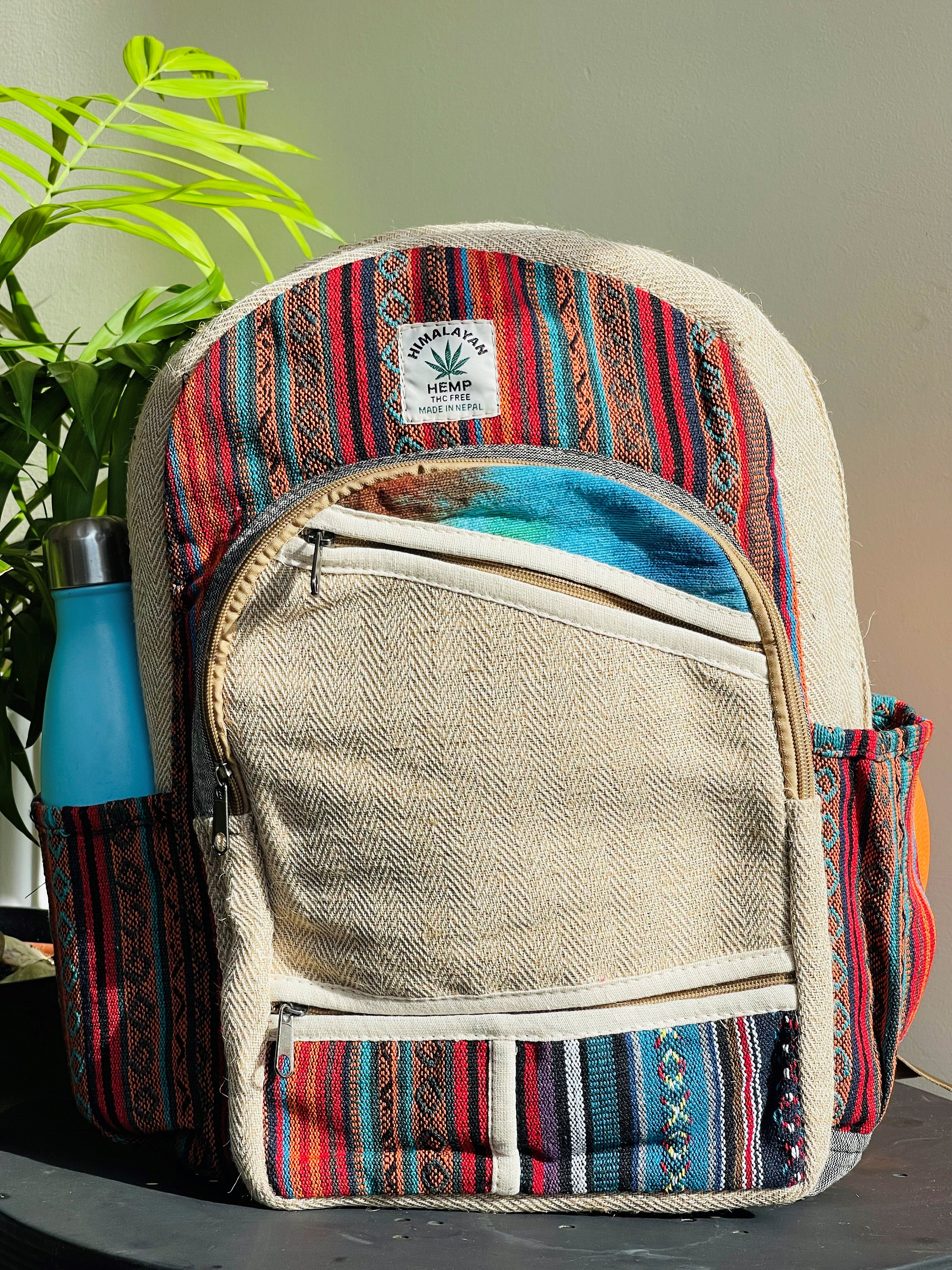 LARGE Himalayan Hemp Backpack With LAPTOP POCKET Nepal Fair Trade ...