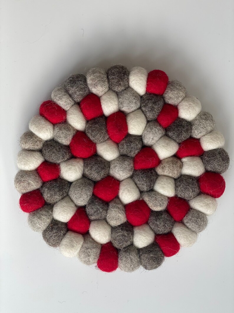 Nepal Handmade Dining Wool Felt Ball Mat Coaster Trivets | Etsy