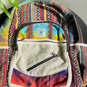 LARGE Himalayan Hemp Backpack With LAPTOP POCKET Nepal Fair Trade ...