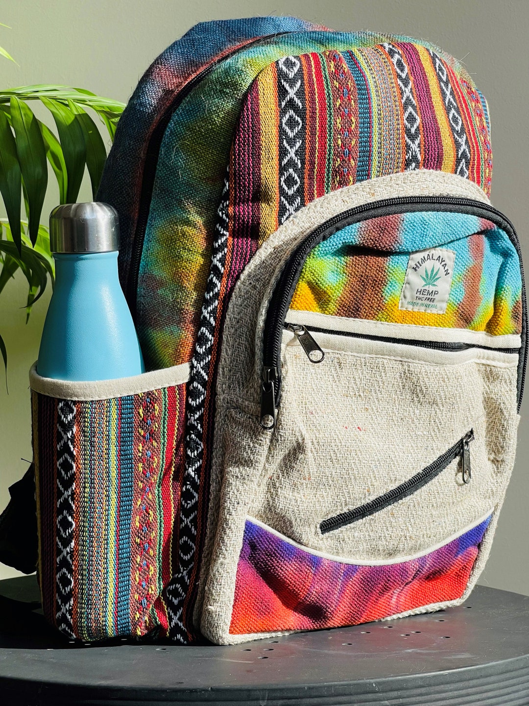 LARGE Himalayan Hemp Backpack With LAPTOP POCKET Nepal Fair Trade ...