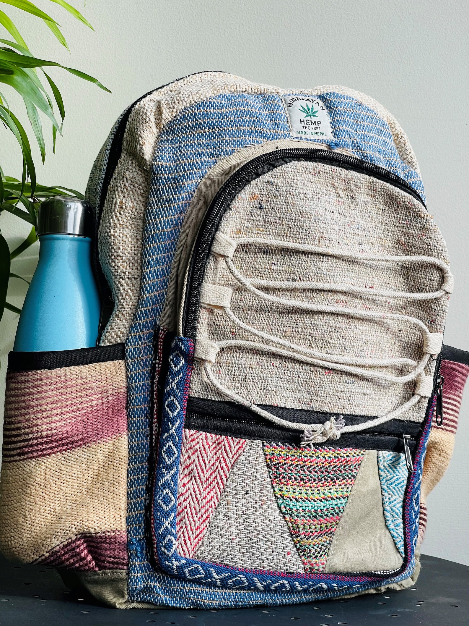 Large Himalayan Hemp Backpack With Laptop Pocket — Handmade in Nepal ...