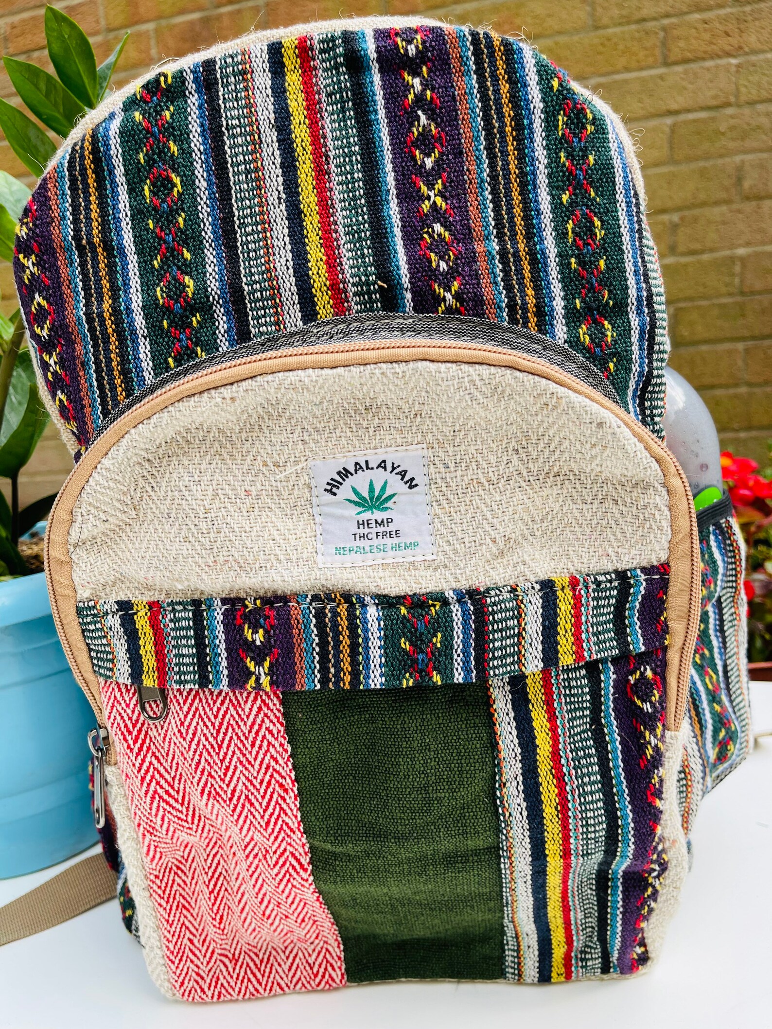 LARGE Himalayan Hemp Backpack With LAPTOP POCKET Nepal Fair - Etsy
