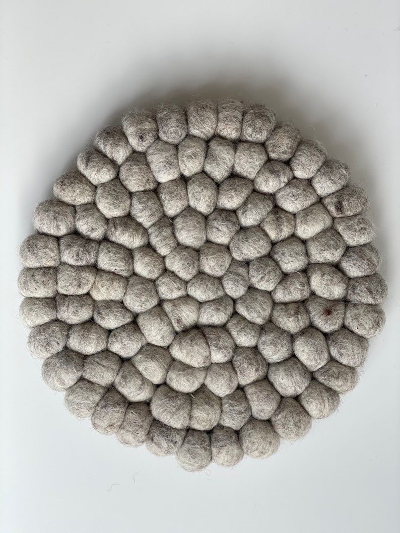 Nepal Handmade Dining Wool Felt Ball Mat Coaster Trivets | Etsy