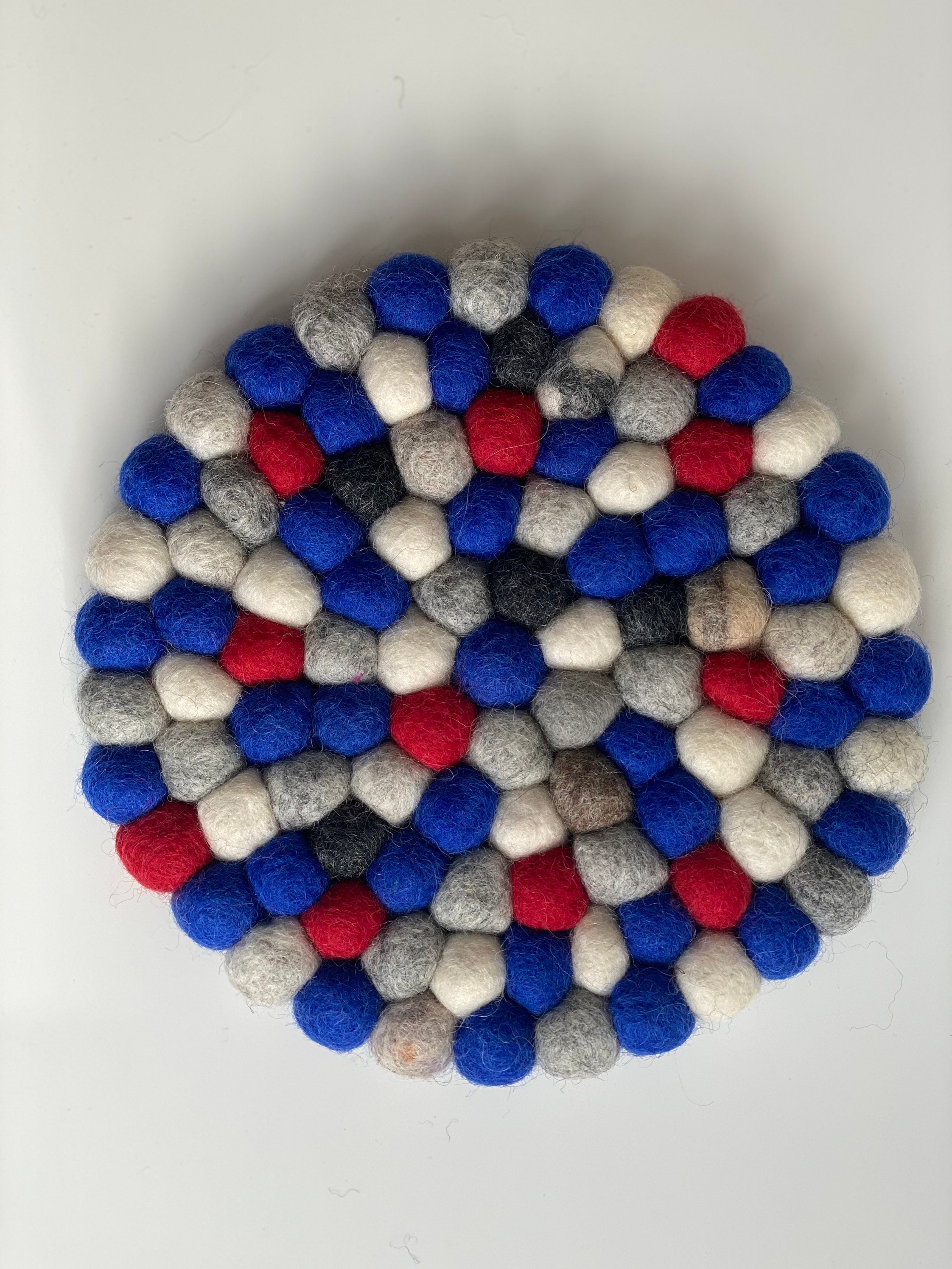 Nepal Handmade Dining Wool Felt Ball Mat Coaster Trivets | Etsy