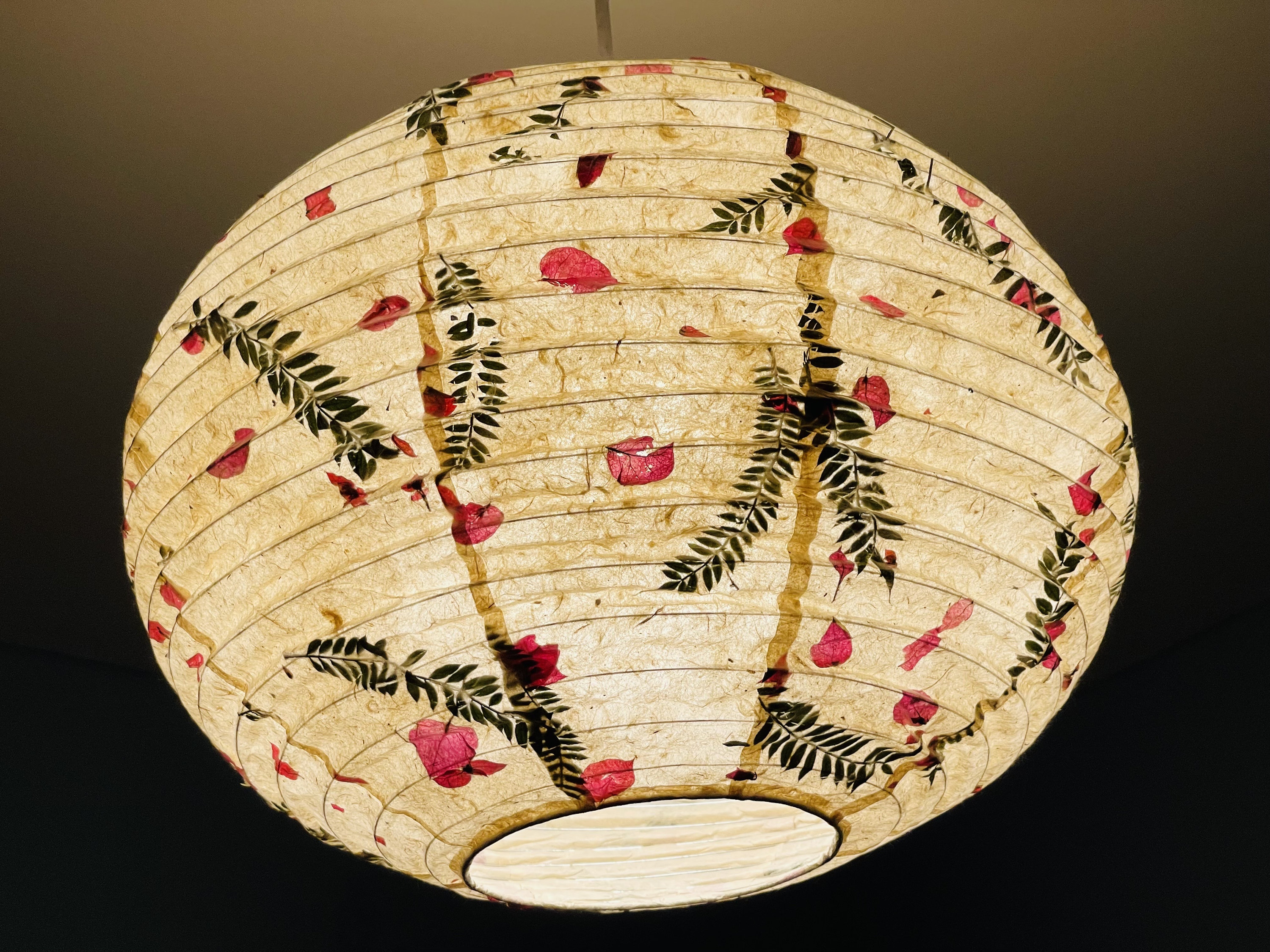 Handmade Paper Lamp Shades / Lokta Bougainvilliea Petal Paper Lamp ...
