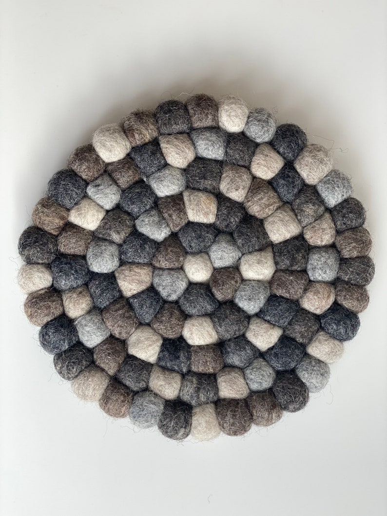 Nepal Handmade Dining Wool Felt Ball Mat Coaster Trivets | Etsy