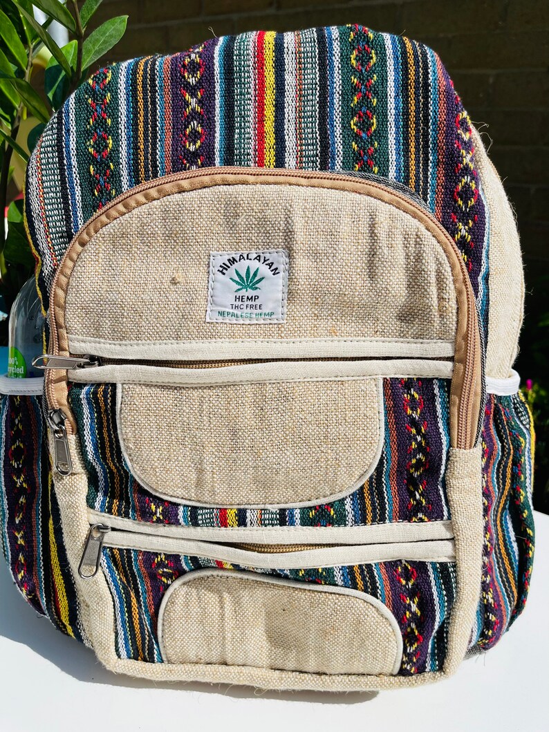 LARGE Himalayan Hemp Backpack With LAPTOP POCKET Nepal Fair - Etsy
