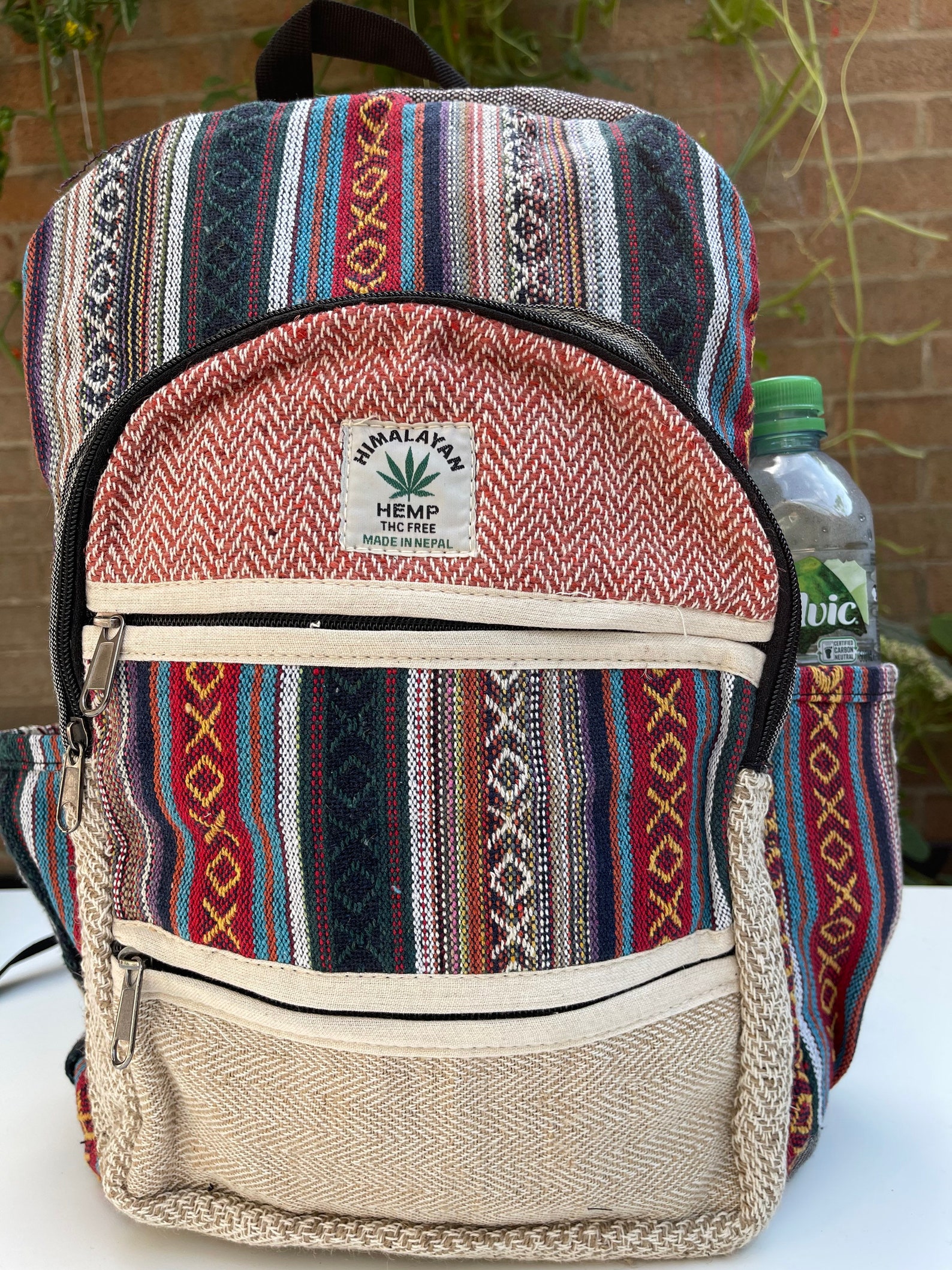 LARGE Himalayan Hemp Backpack With LAPTOP POCKET Nepal Fair - Etsy