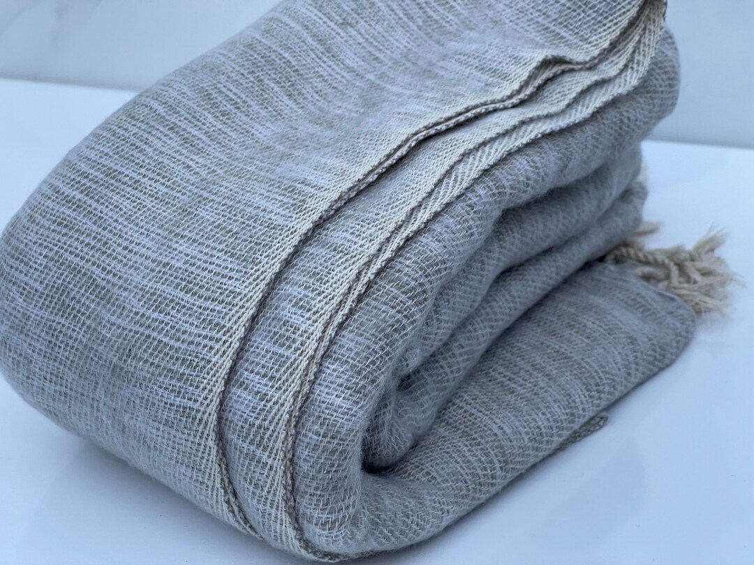 LIGHT BEIGE Yak Wool Shawl Yak Scarf Beautiful Natural Plain Yak Stole ...