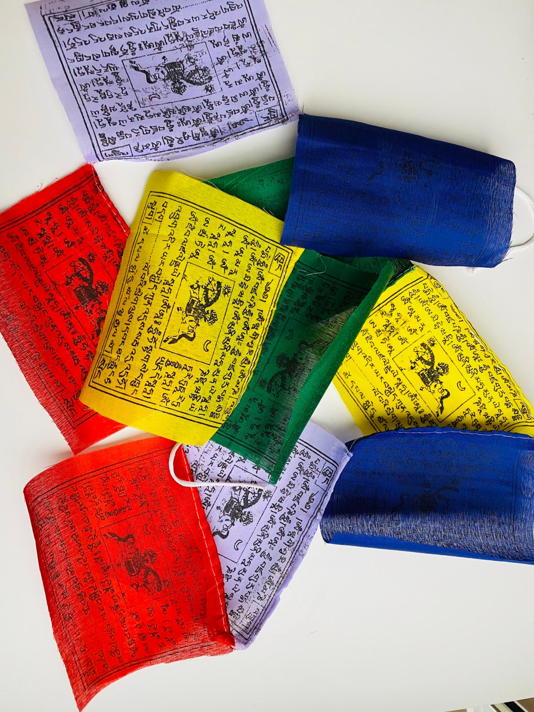Small / Medium / Large - Tibetan Lungta Prayer Flags / Windhorse Flag ...