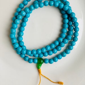 Natural Turquoise , 8mm, 108 Mala Beads, Spiritual, Meditation Beads ...