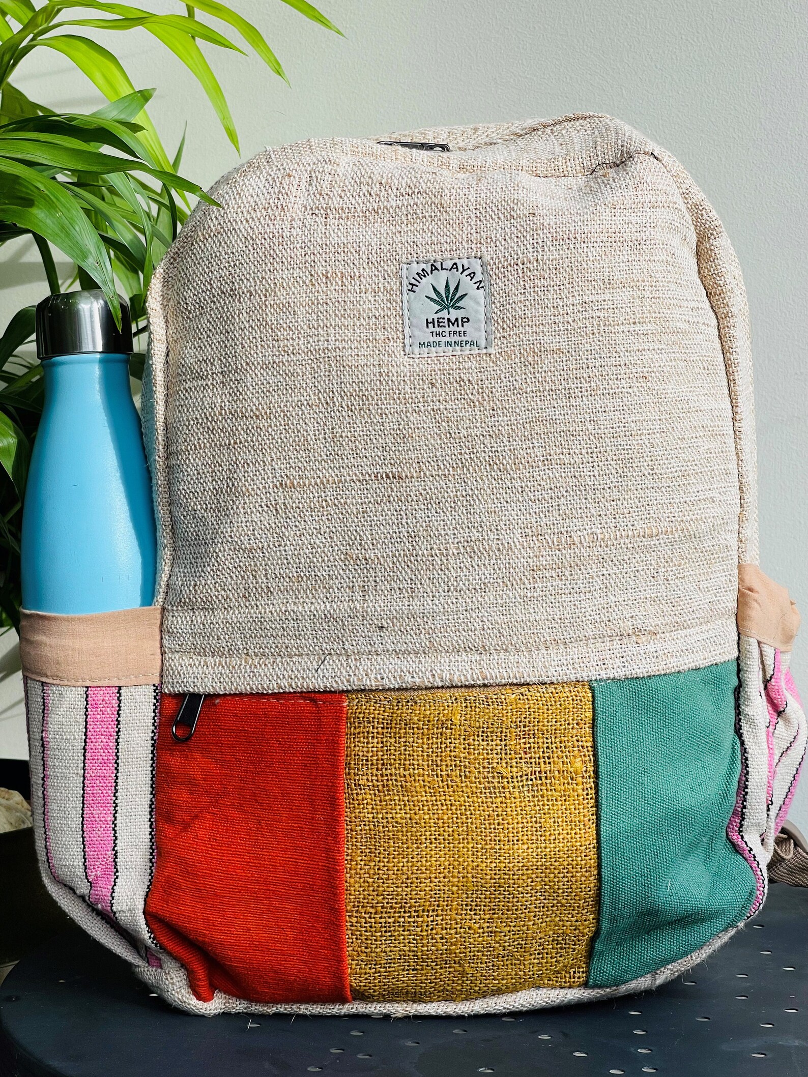 Large Himalayan Hemp Backpack With Laptop Pocket — Handmade in Nepal ...