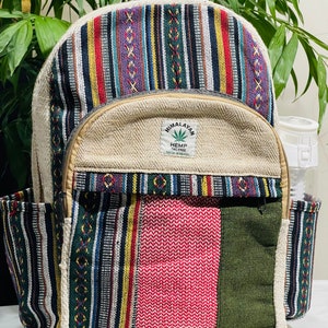 LARGE Himalayan Hemp Backpack With LAPTOP POCKET Nepal Fair Trade ...