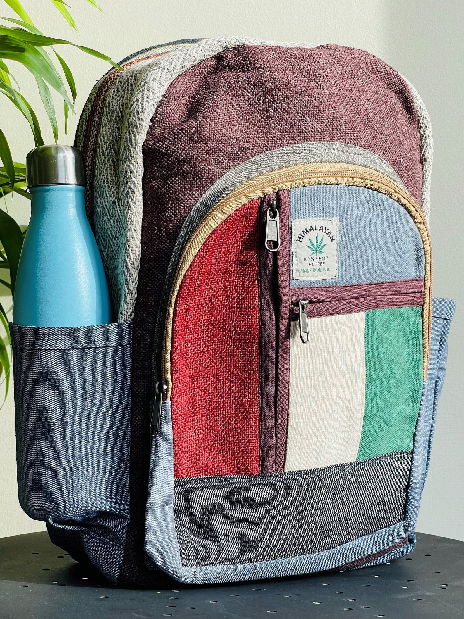 Large Himalayan Hemp Backpack With Laptop Pocket — Handmade in Nepal ...