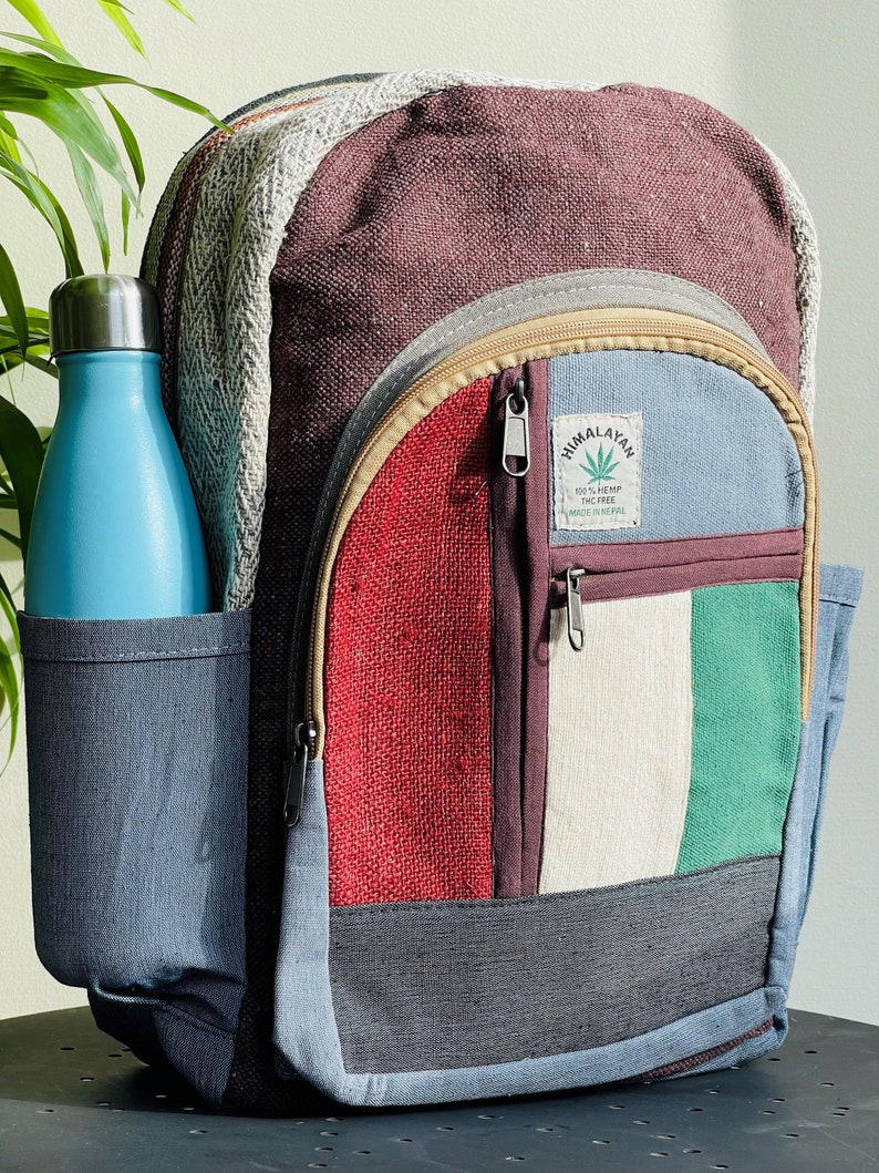 Large Himalayan Hemp Backpack With Laptop Pocket — Handmade in Nepal ...