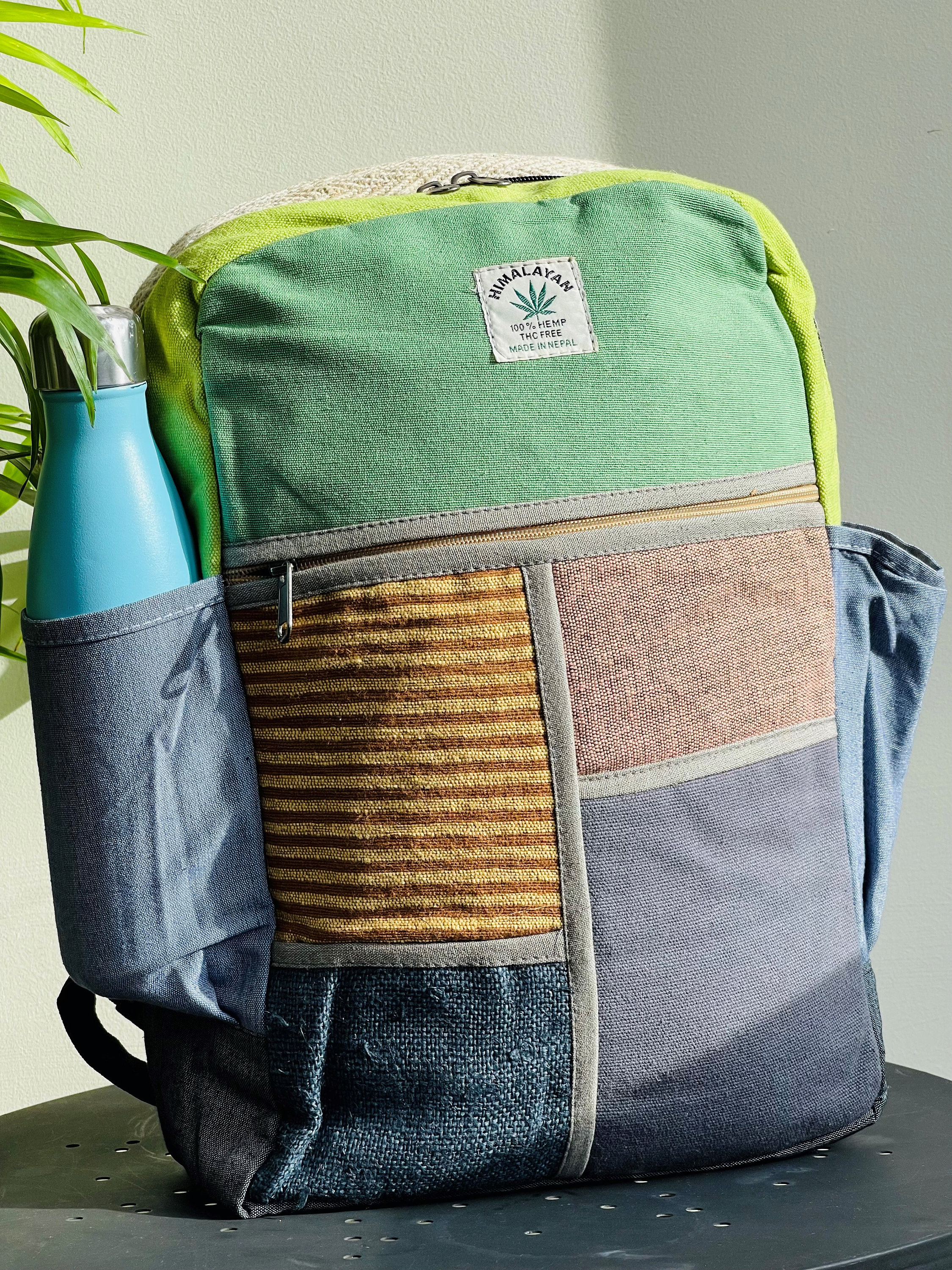 Large Himalayan Hemp Backpack With Laptop Pocket — Handmade in Nepal ...