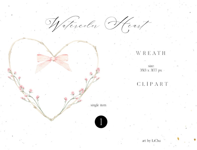 Watercolor Heart Wreath Wildflowers Floral Valentines Day - Etsy