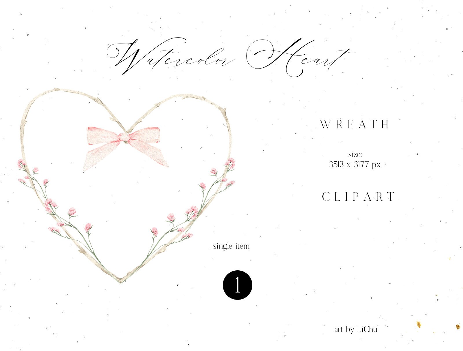 Watercolor Heart Wreath Wildflowers Floral Valentines Day Delicate ...