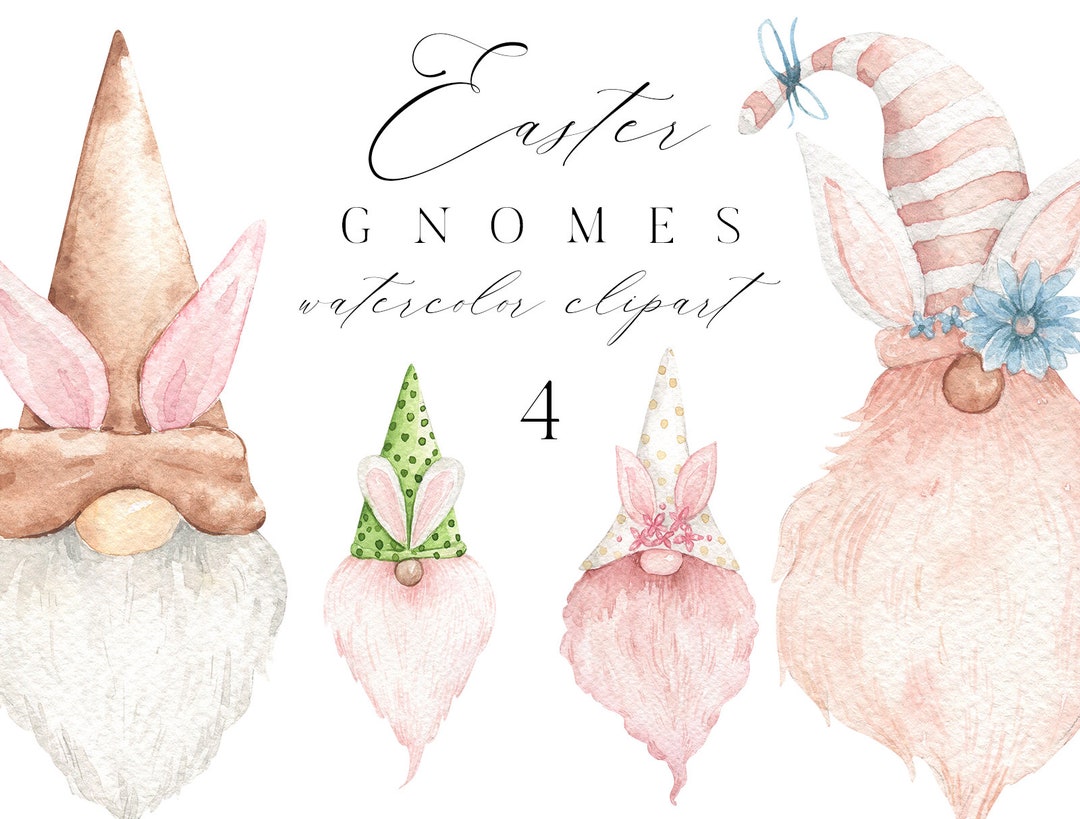 Easter Clipart Scandinavian Gnomes Watercolor Spring Illustration Cute ...
