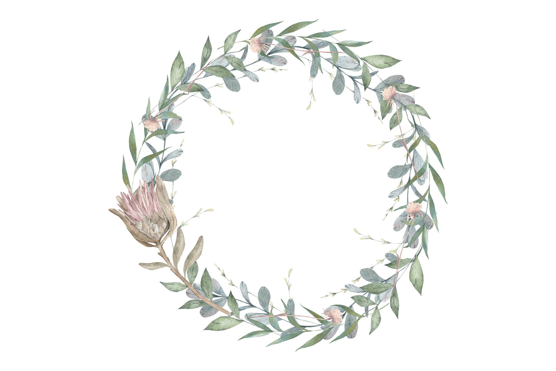 Boho Flowers Bright Floral Twig Leaf Wreath Branch Single - Etsy
