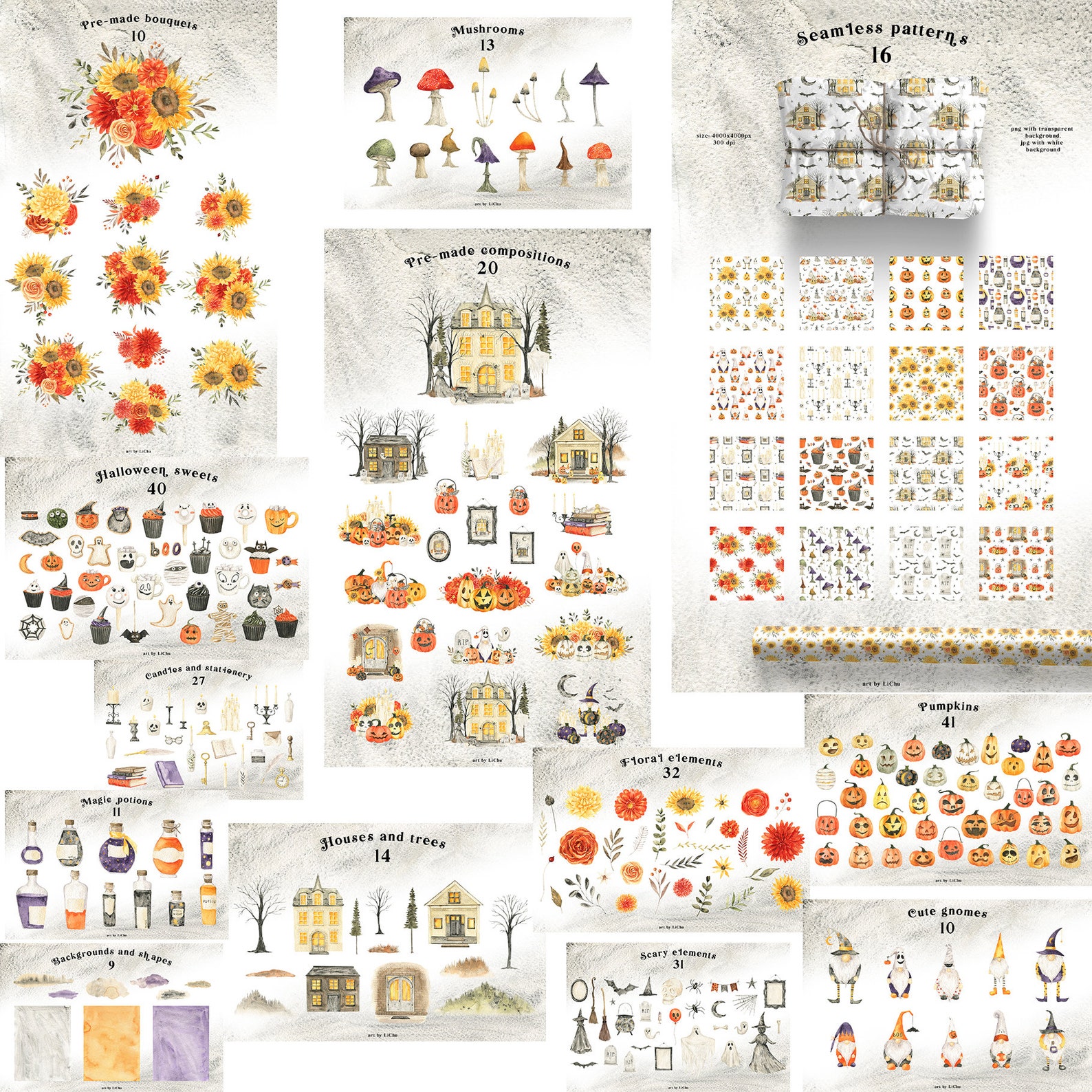 Watercolor Bundle Christmas Clipart Seasonal Winter Autumn - Etsy