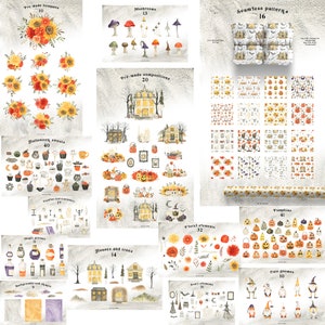 Watercolor Bundle Christmas Clipart Seasonal Winter Autumn Fall ...