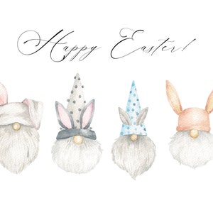 Easter Clipart Watercolor Cute Bunny Gnome Sublimation Design Instant ...
