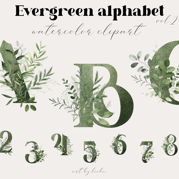 Greenery Alphabet - Etsy