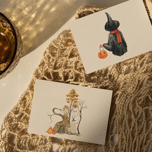 Halloween Clipart Watercolor Autumn Houses Pumpkin Cat Witch Portrait ...