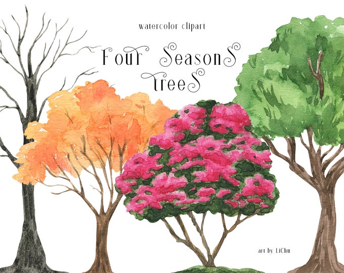 Four Seasons Trees Clipart Clip Art, Spring Summer Winter Fall Autumn ...