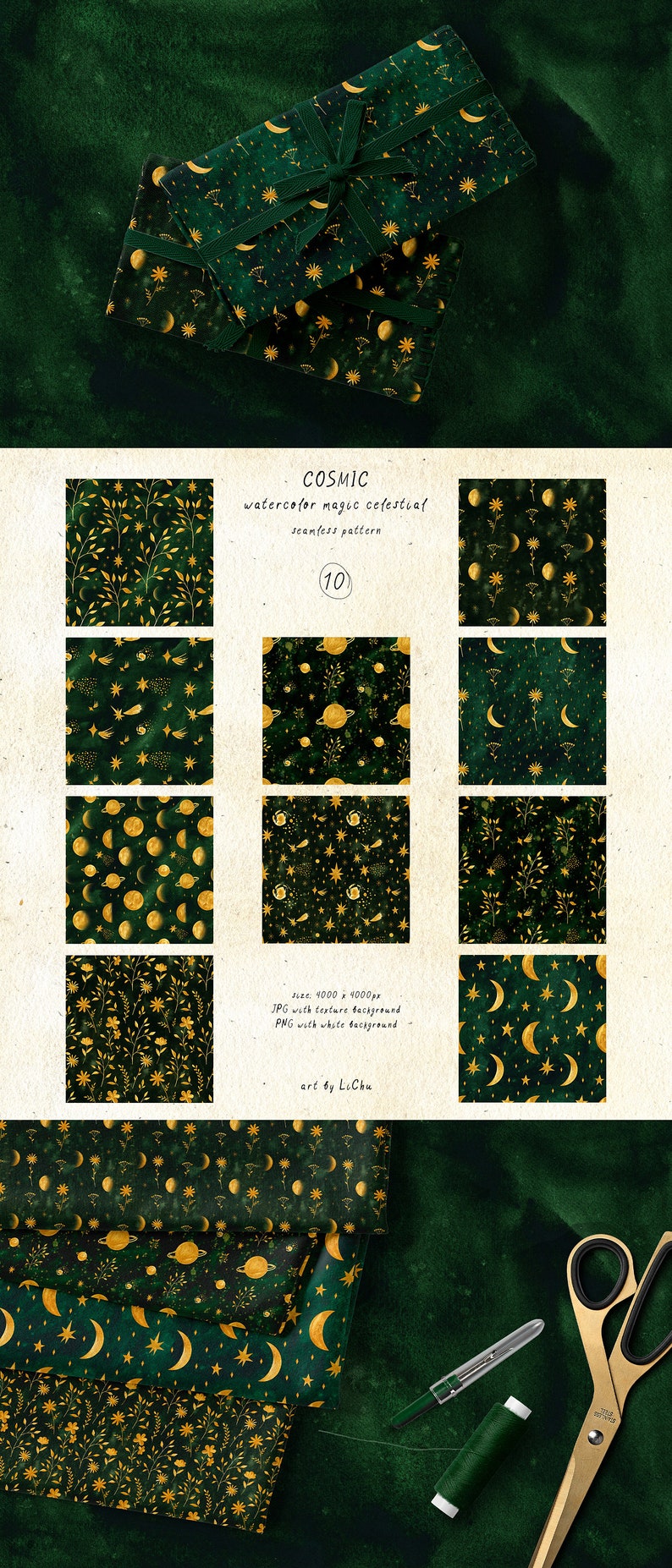 Watercolor Celestial Clipart Stars Moon Phases Planet - Etsy