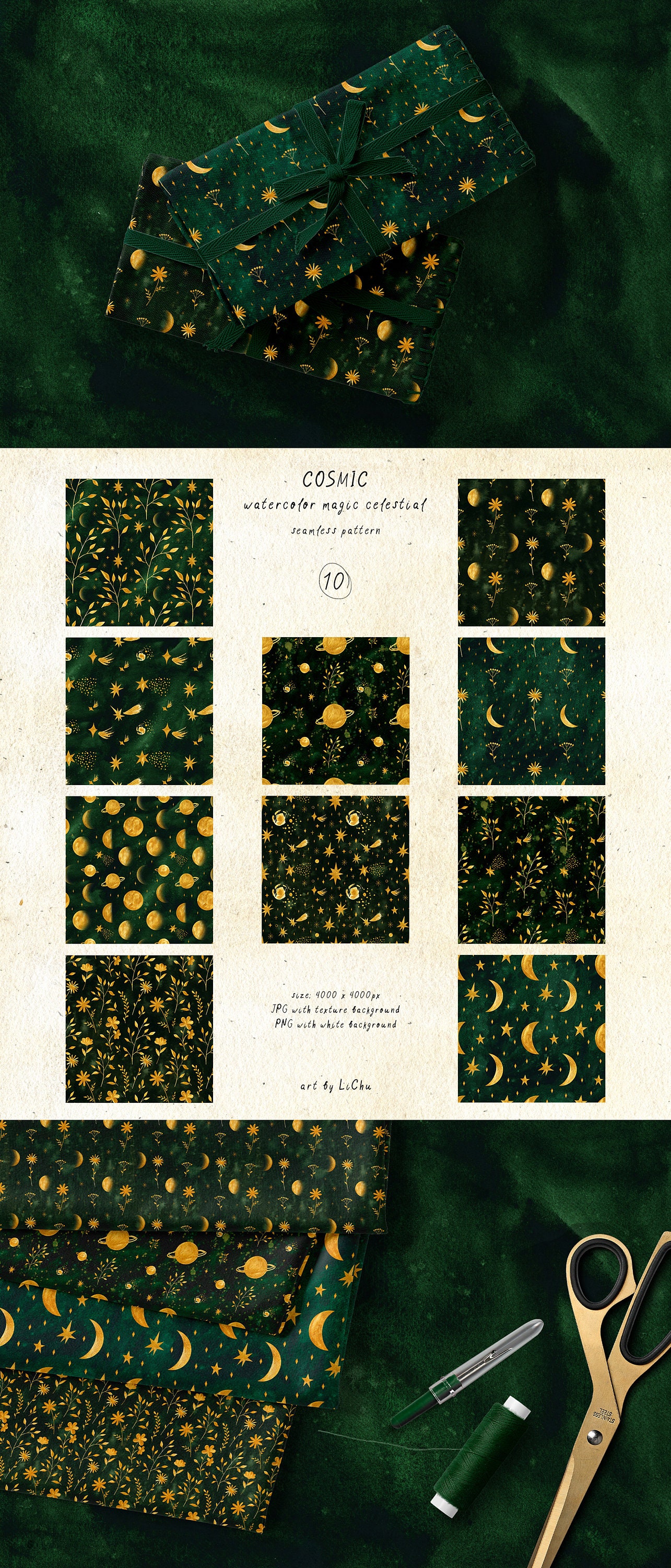 Watercolor Celestial Clipart Stars Moon Phases Planet - Etsy