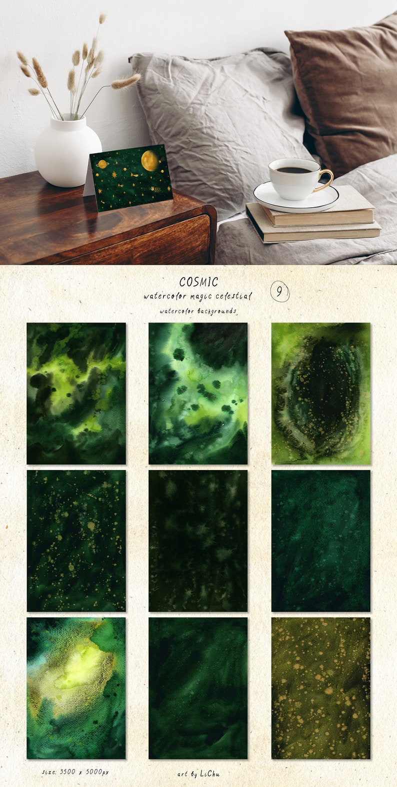 Watercolor Celestial Clipart Stars Moon Phases Planet - Etsy