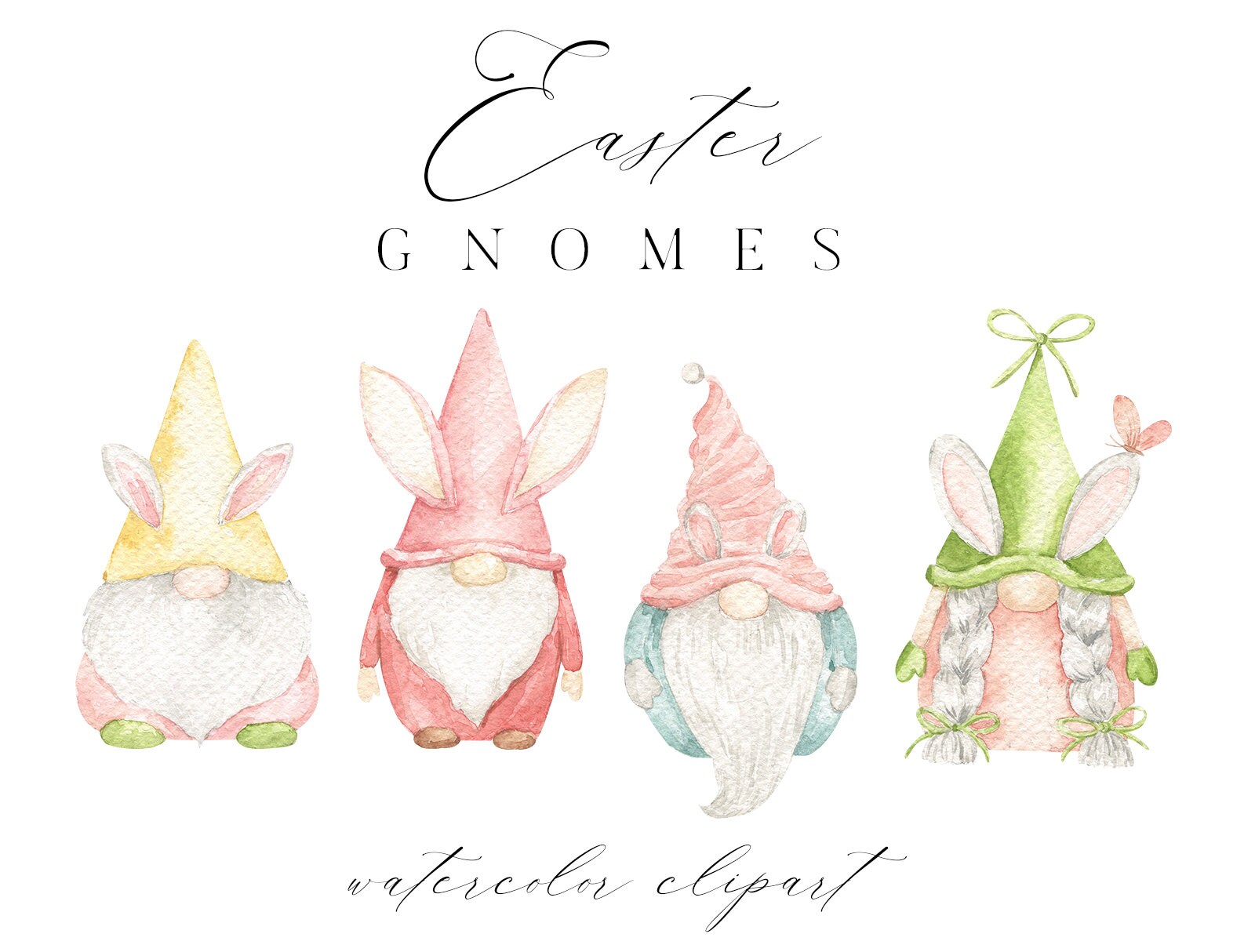 Easter clipart Watercolor Scandinavian Gnomes Spring | Etsy