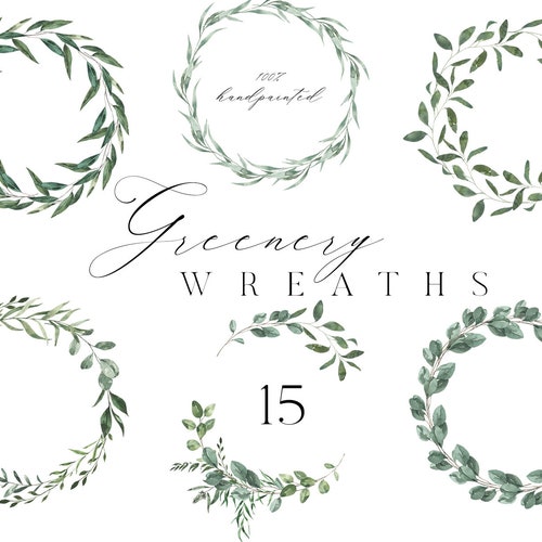 Watercolor Eucalyptus Wreath Clipart Eucalyptus Frame Clip - Etsy