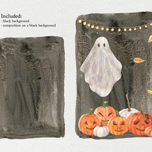 Halloween Clipart Watercolor, Autumn House Clipart, Pumpkin Clipart ...